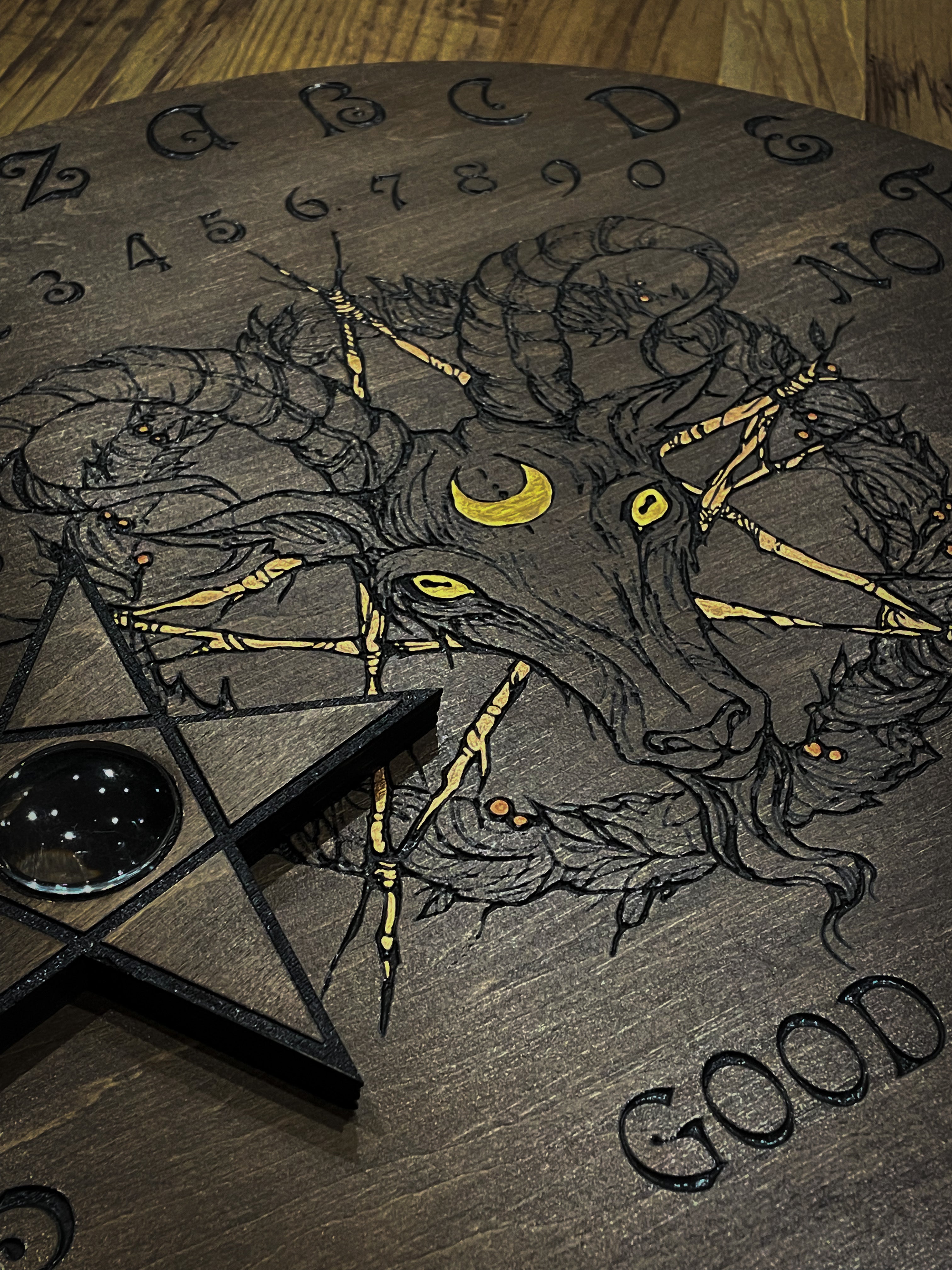 Round Baphomet Ouija board – Elfhame